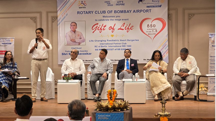 Legendary Cricketer Sunil Gavaskar Joins Rotary Bombay Airport